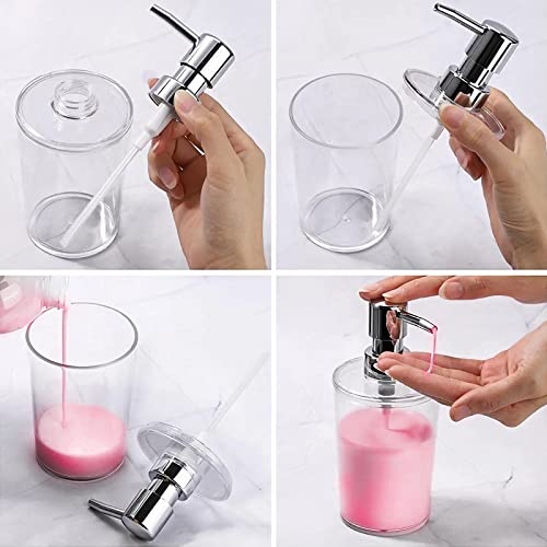 Transparent Bathroom Accessories Set 8 Pieces Bath Ensemble Includes Soap Dispenser, Toothbrush Holder, Toothbrush Cup, Soap Dish,New Apartment Essentials for Decorative Countertop