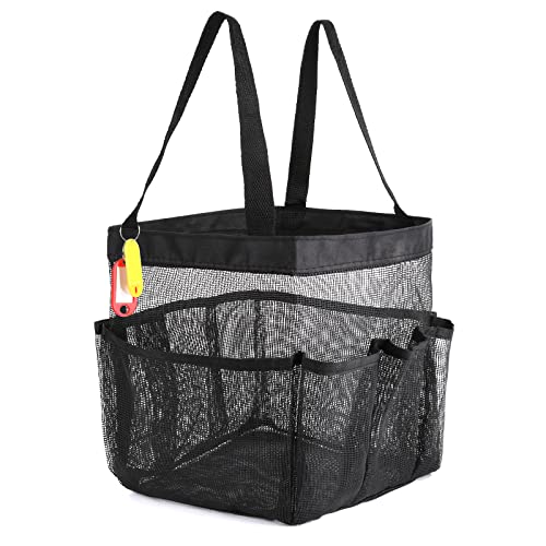 Lusofie Mesh Shower Bag,Portable Large Shower Caddy Basket with 8-Pocket Mesh Shower Caddy Tote for Beach, Swimming, Gym