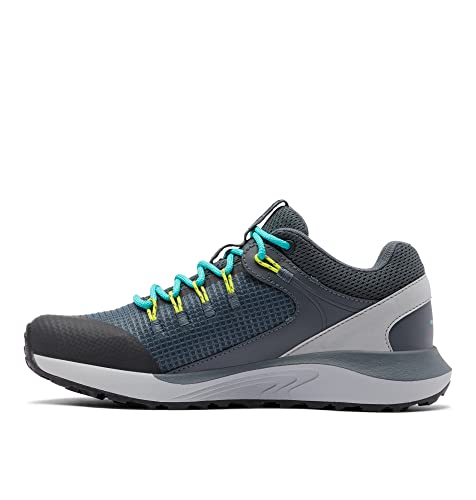 Columbia Womens Trailstorm Waterproof Hiking Shoe, Graphite/Dolphin, 8 Wide US