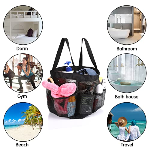 Lusofie Mesh Shower Bag,Portable Large Shower Caddy Basket with 8-Pocket Mesh Shower Caddy Tote for Beach, Swimming, Gym