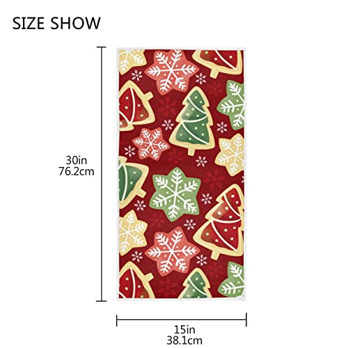 Gingerbread Christmas Tree Hand Towels Winter Snowflakes Bath Towel Soft Bathroom Guest Face Towel Kitchen Tea Towels Dish Washcloths Housewarming Gifts 16 X 30 in