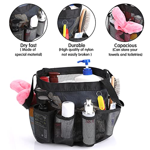 Lusofie Mesh Shower Bag,Portable Large Shower Caddy Basket with 8-Pocket Mesh Shower Caddy Tote for Beach, Swimming, Gym