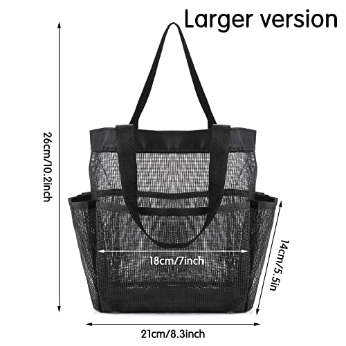 Lusofie Mesh Shower Bag,Portable Large Shower Caddy Basket with 8-Pocket Mesh Shower Caddy Tote for Beach, Swimming, Gym
