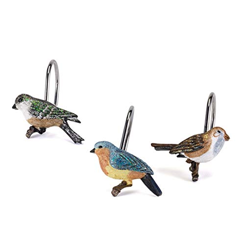 Avanti Linens - Shower Hooks, Nature Inspired Bathroom Decor, Set of 12 (Love Nest Collection)