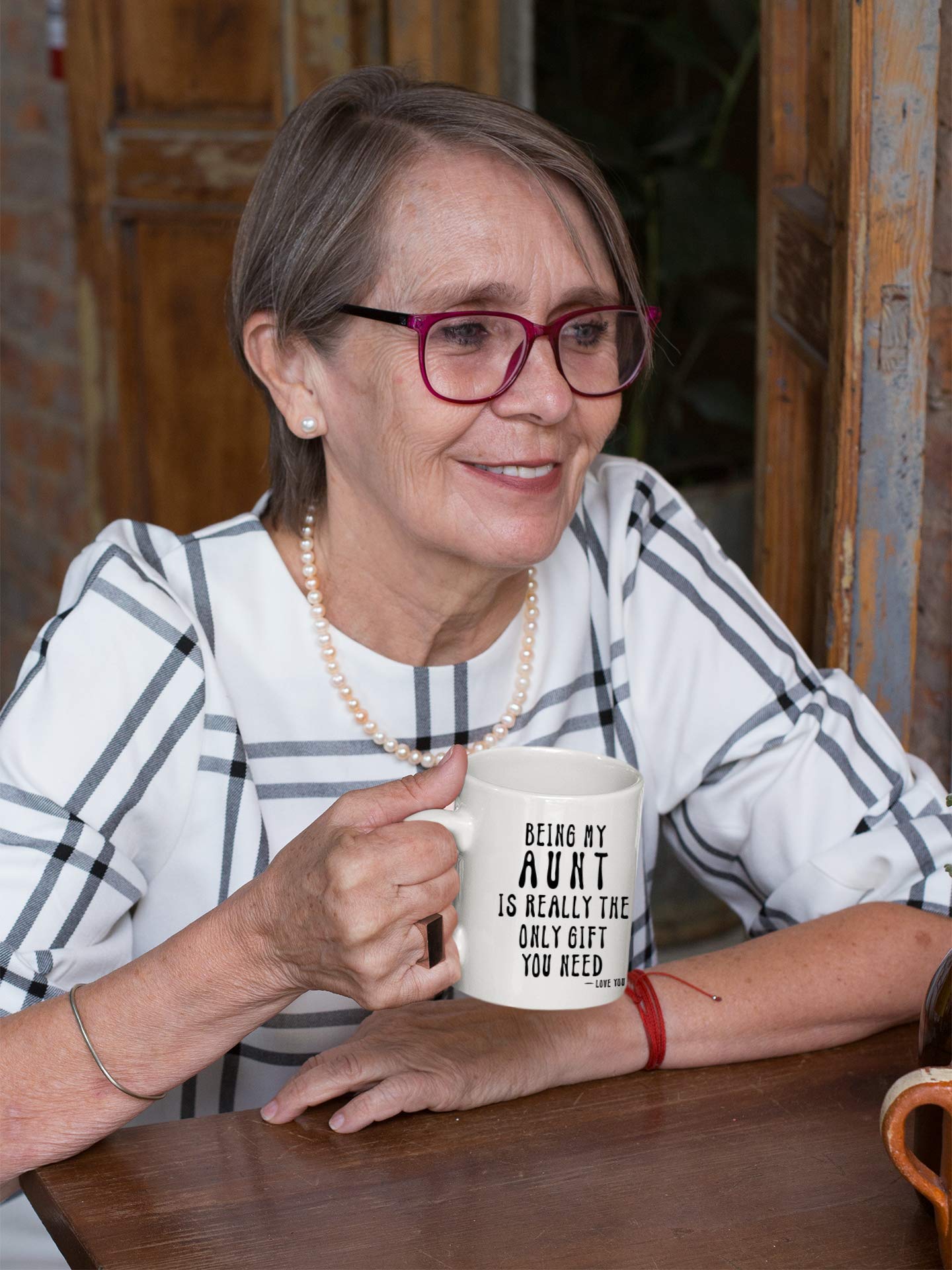 Kropsis Being My Aunt Is Really The Only Gift You Need -Love You- Ceramic Coffee Mug White
