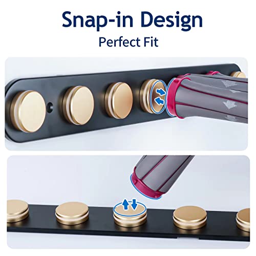Dyson Airwrap Holder Wall Mount, Storage Holder for Dyson Airwrap Complete, Curling Iron Attachments Rack Dyson Airwrap Organizer, Dyson Airwrap Stand for Bathroom Hair Tool Holder Black, UEMUSI
