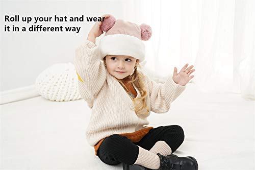 Baby Winter Hat Scarf Mitten Set, Unisex Infant Toddler Kids Hat Scarf (Pink-B, 2-5 Years)