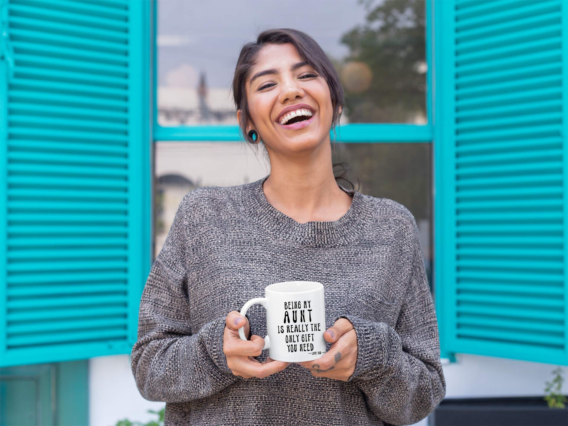 Kropsis Being My Aunt Is Really The Only Gift You Need -Love You- Ceramic Coffee Mug White