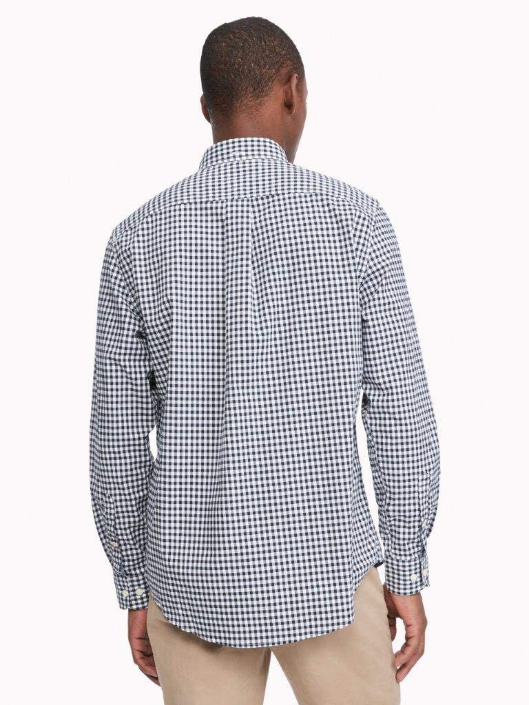 Tommy Hilfiger Men's Long Sleeve Button Down Shirt in Classic Fit Navy Blazer