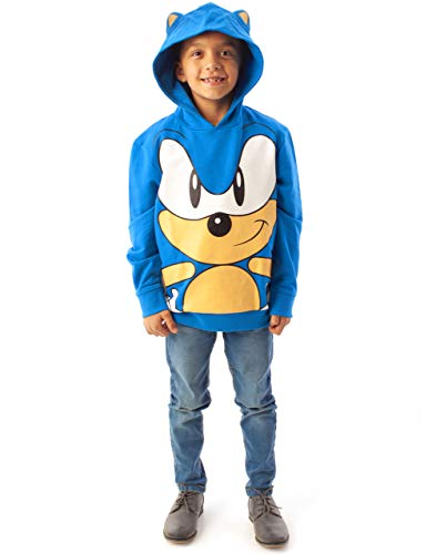 Sonic The Hedgehog Hoodie For Boys Character 3D Ears Boy's Kids Blue Hooded Jumper 7-8 Years