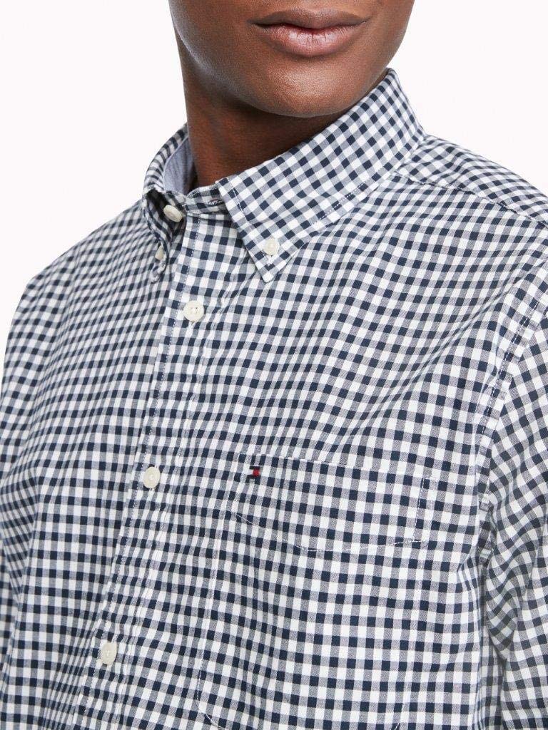 Tommy Hilfiger Men's Long Sleeve Button Down Shirt in Classic Fit Navy Blazer