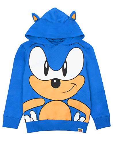 Sonic The Hedgehog Hoodie For Boys Character 3D Ears Boy's Kids Blue Hooded Jumper 7-8 Years