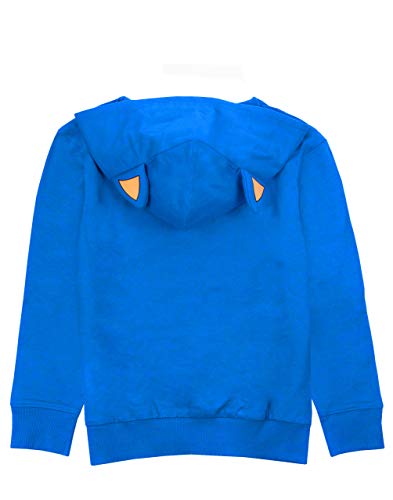 Sonic The Hedgehog Hoodie For Boys Character 3D Ears Boy's Kids Blue Hooded Jumper 7-8 Years