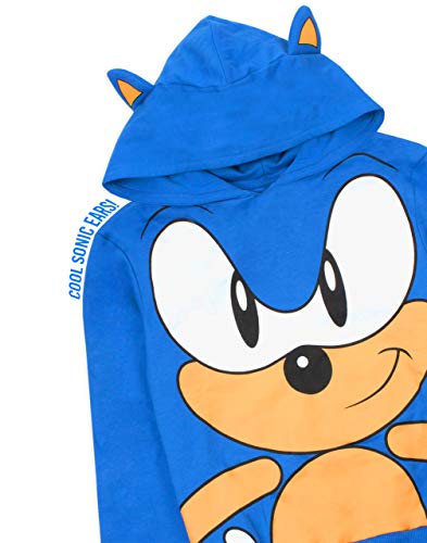 Sonic The Hedgehog Hoodie For Boys Character 3D Ears Boy's Kids Blue Hooded Jumper 7-8 Years