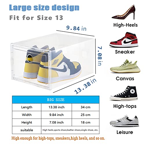 AOHMPT 30 Pack Clear Shoe Organizer Stackable Shoe Box Foldable Storage Bins Shoe Container Box Large Size Shoe Bins