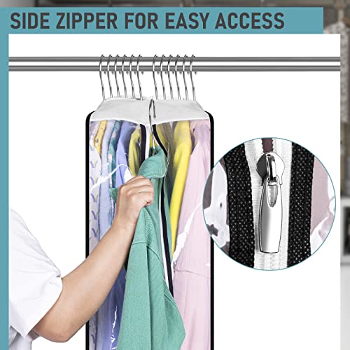 MISSLO 3 Pack 40" All Clear Suit Bags for Closet Storage + 3 Pack 50" Dress Bags for Closet Storage