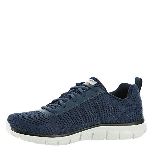 Skechers Men's Track Moulton Oxford, Navy/Orange, 13 Wide