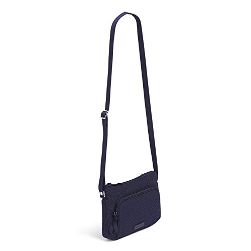 Vera Bradley Women's Microfiber Little Hipster Crossbody Purse With RFID Protection, Navy, One Size