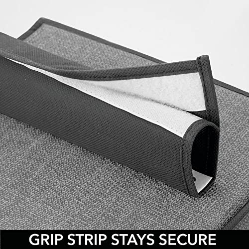 mDesign Soft Fabric Closet Organizer - Holds Shoes, Handbags, Clutches, Accessories - 10 Shelf Over Rod Hanging Storage Unit - Textured Print - Charcoal Gray/Black