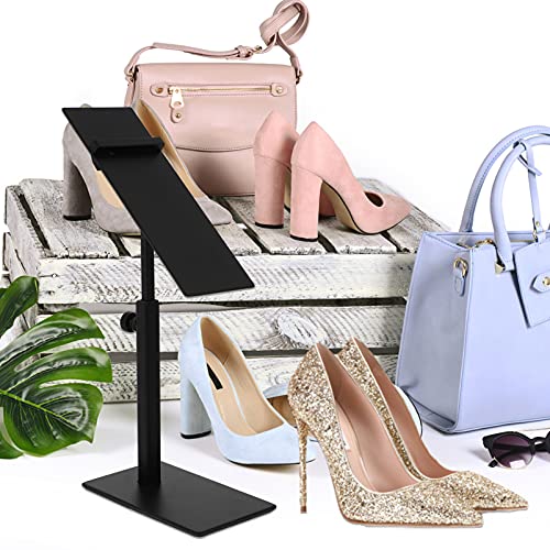 EXCEART 1 Pack Stainless Steel Shoe Display Stand, Adjustable Height Shoe Display Rack Holder Shoe Display Prop Rack Metal Shoe Display Shelf for Heel Shoe Riser Men Leather Shoe