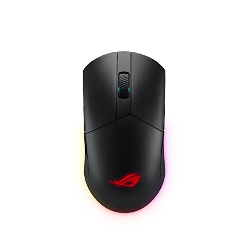 ASUS ROG PUGIO II Mouse Gaming RGB Ottico Wireless, Bluetooth, USB, ambidestro, 16.000 DPI, 7 pulsanti programmabili, pulsanti laterali configurabili, illuminazione Aura Sync