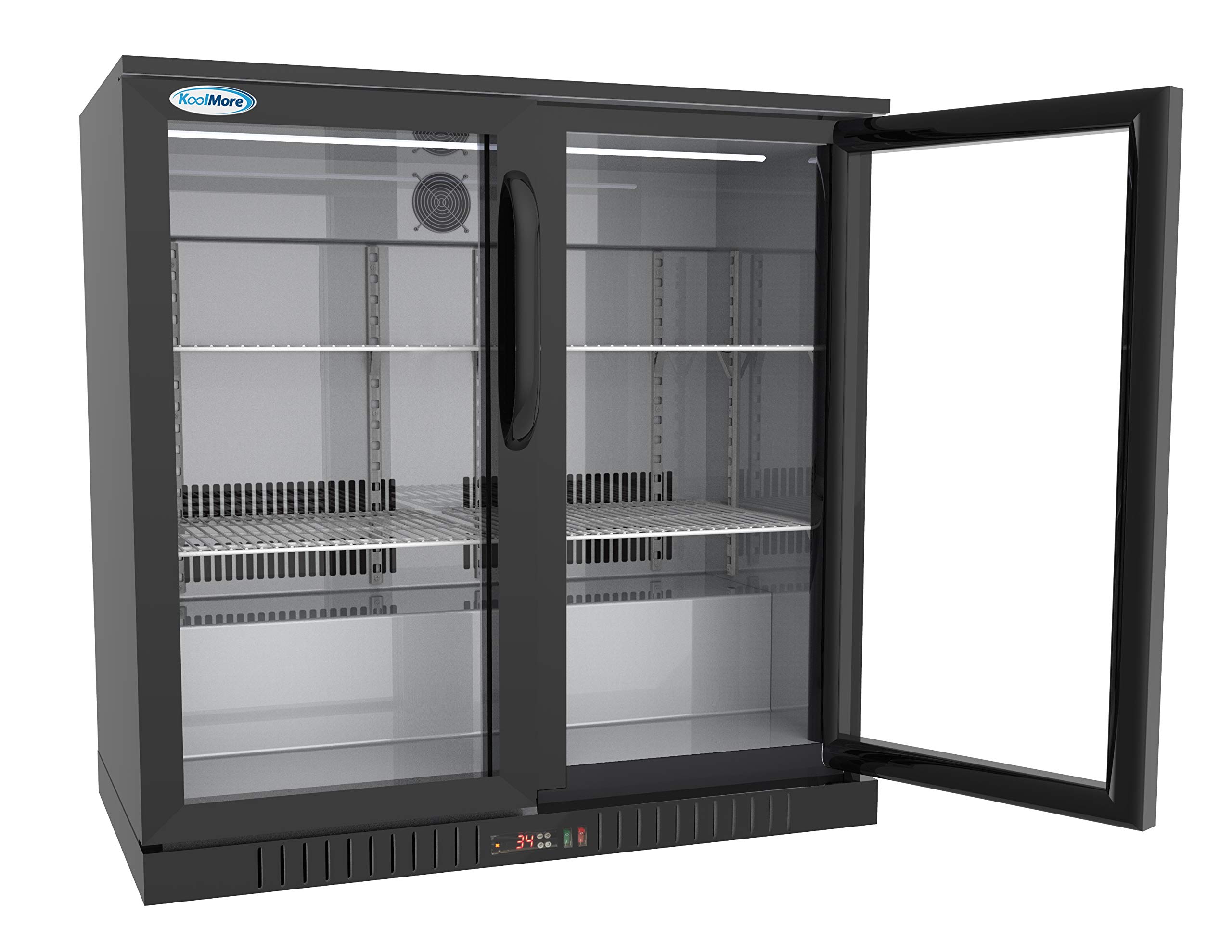 KoolMore BC-2DSW-BK Refrigerator, Double Door, Black