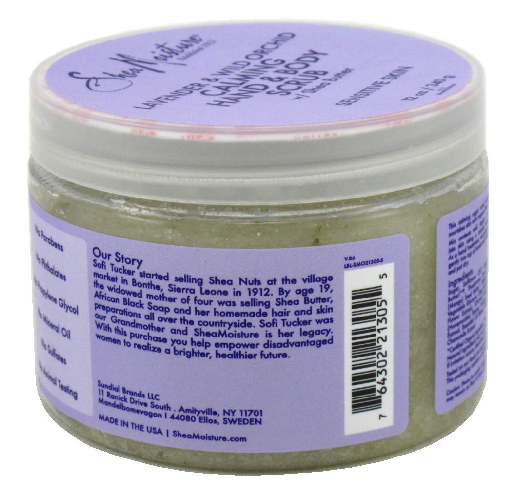 Shea Moisture Lavender & Wild Orchid Hand & Body Scrub 12 Ounce (Pack of 3)
