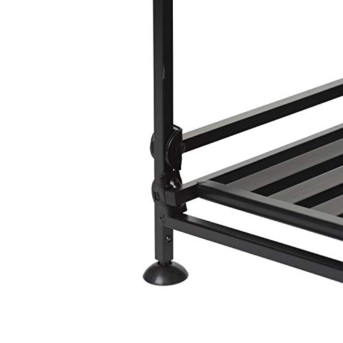 Organize It All 2 Tier Shoe Rack, Dimensions: 25.12 x 11.42 x 17.01, Stackable, Home Organization, Great for Closets, Bedroom, Freestanding, Easy Assembly, Espresso