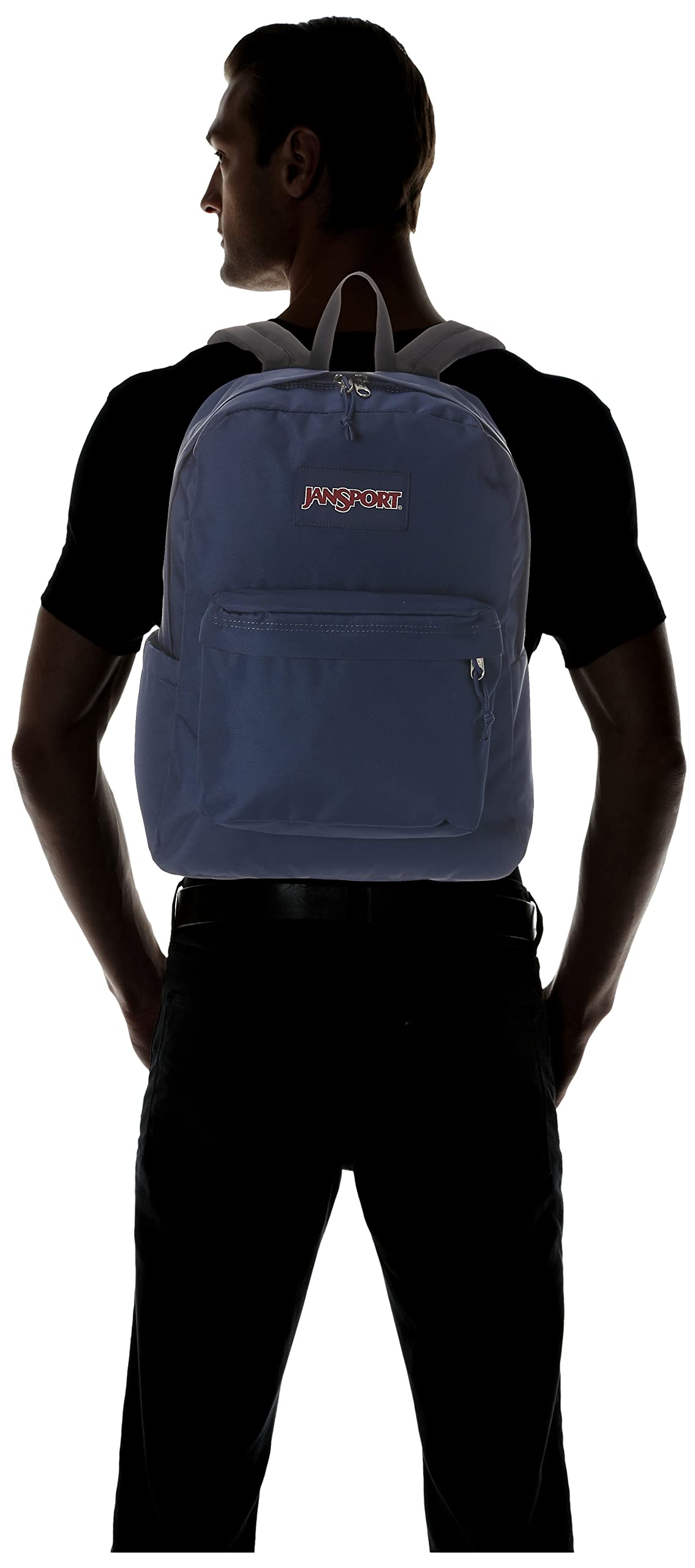 JanSport SuperBreak Plus Backpack with Padded 15-inch Laptop Sleeve and Integrated Bottle Pocket - Spacious and Durable Daypack for Work and Travel - Navy