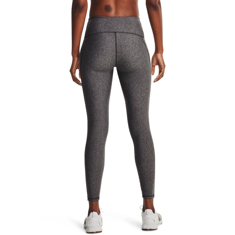Under Armour Womens HeatGear Armour High No-Slip Waistband Pocketed Leggings , Charcoal Light Heather (019)/White , Small