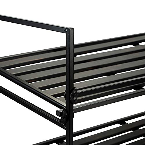 Organize It All 2 Tier Shoe Rack, Dimensions: 25.12 x 11.42 x 17.01, Stackable, Home Organization, Great for Closets, Bedroom, Freestanding, Easy Assembly, Espresso