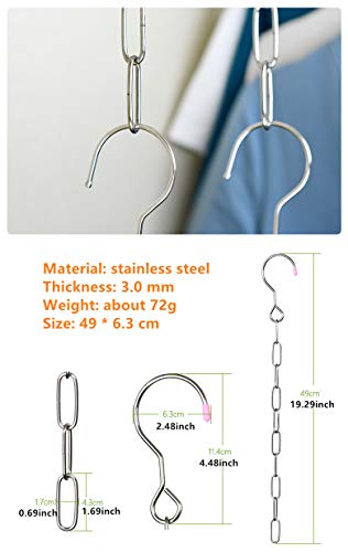 Falytemow Stainless Steel Space Saving Hanger Chains Magic Hangers Closet Space Saver Hanger Organizer Cascading Hangers Gain 80% More Space Set of 4
