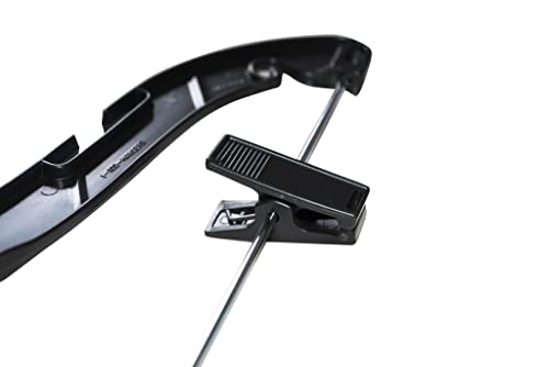 NAHANCO 2500PCBHHU Plastic Suit Hangers, Heavy Weight, Black Hook with Plastic Clips, Home Use, 17", Black (Pack of 25)