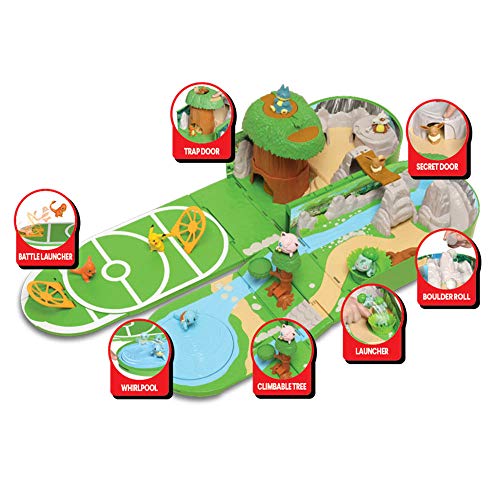 Pokémon Carry Case Playset, Feat. Different Locations Within One Playset, with 2-Inch Pikachu Figure, Treetop Trap Door, Battle Area, Hidden Cave and More - Easily Folds into a Backpack