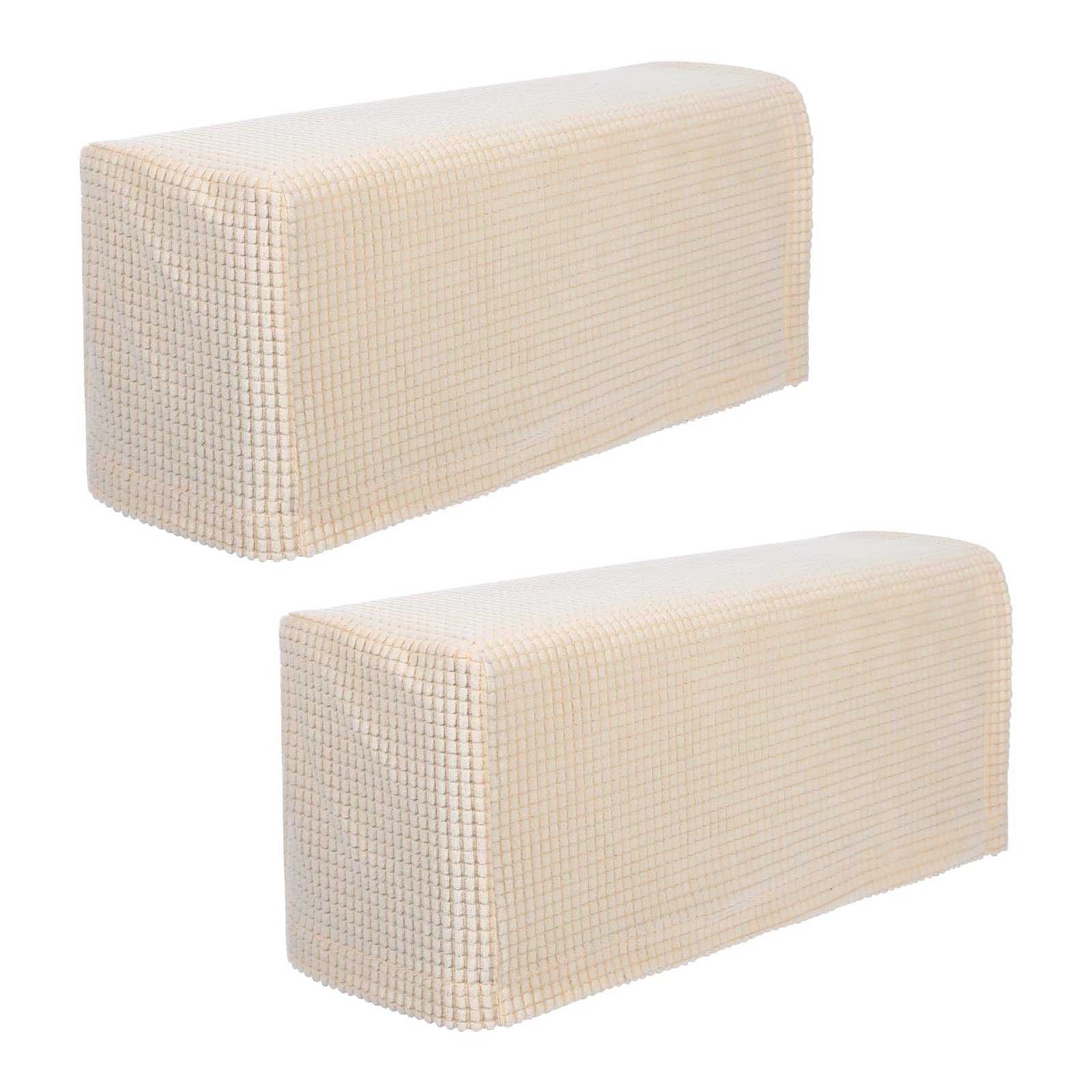 BESPORTBLE Chair Arm Protectors Sofa Armrest Cover Stretch Armchair Slipcover Protector Elastic Home Office Recliner Couch Loveseat Cloth 2pcs (Rice White)
