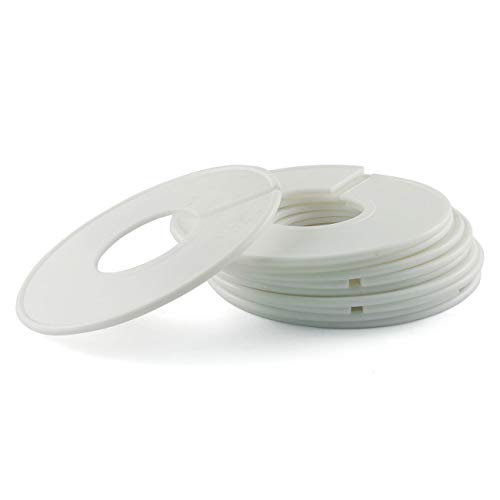 E-outstanding 20 Pcs White Round Clothing Size Closet Rack Dividers Hangers and 1 Bonus Marker Pen