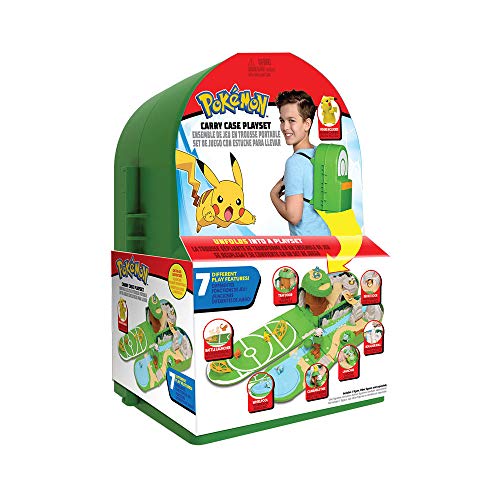 Pokémon Carry Case Playset, Feat. Different Locations Within One Playset, with 2-Inch Pikachu Figure, Treetop Trap Door, Battle Area, Hidden Cave and More - Easily Folds into a Backpack
