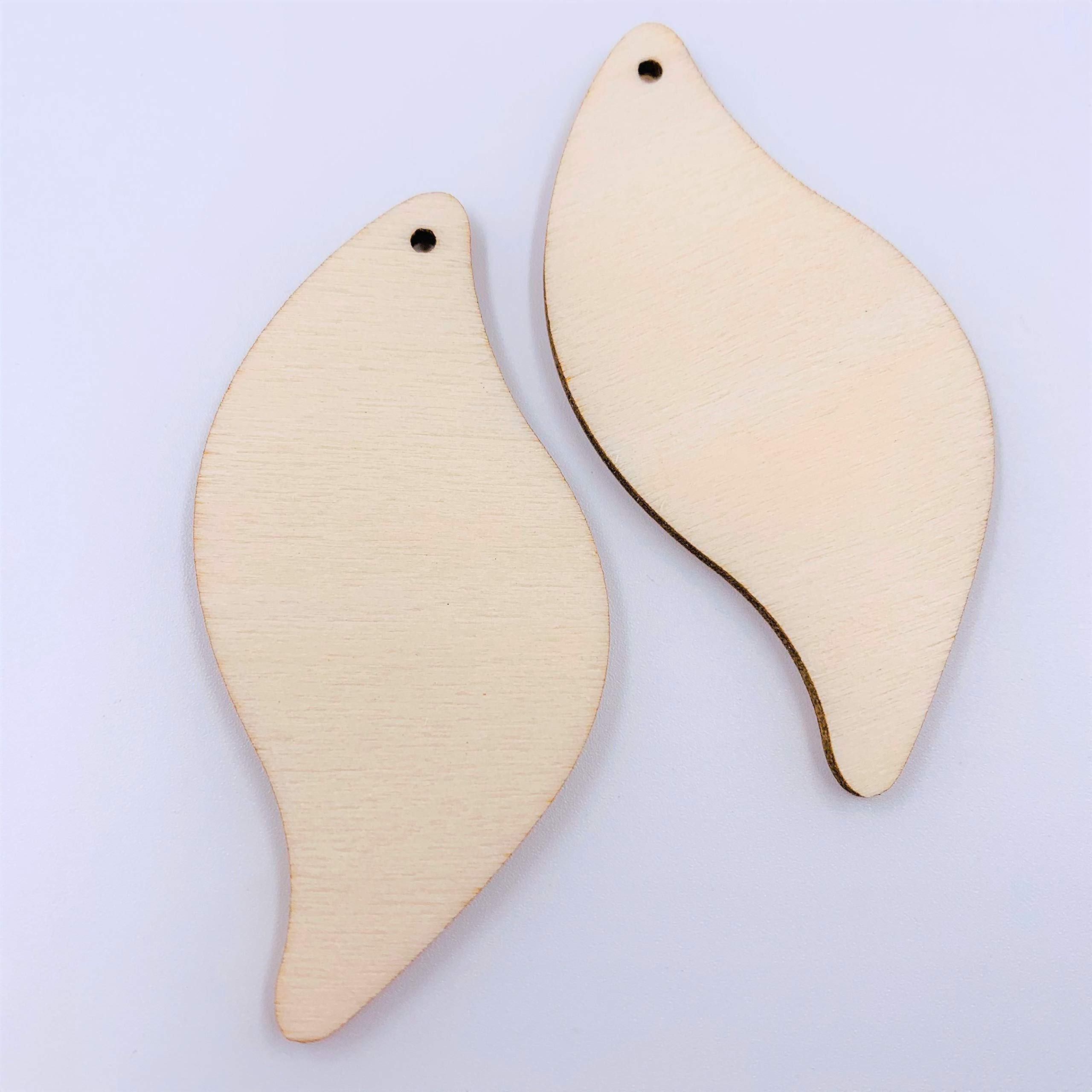 NUO RUI 30 Pieces Unfinished Wood Earring Blanks Laser Cut Pendant Jewelry Shapes