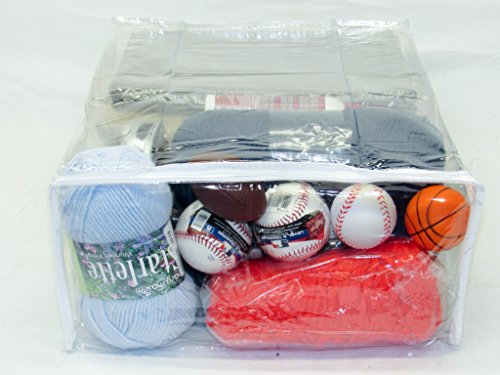 Oreh Homewares 5-Pack 15” x 18” X 7” Heavy Duty Vinyl Zippered (Clear) Large Storage Bags for Sweaters, Blankets, Throws, Pillows, Quits (8.2 Gallon)