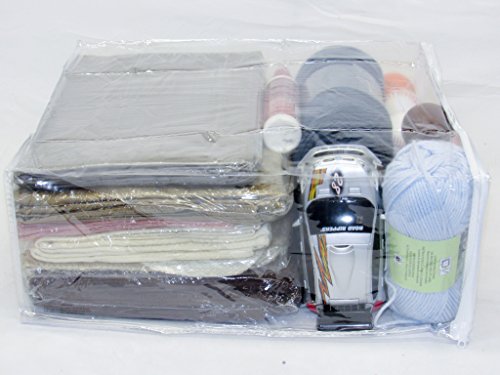 Oreh Homewares 5-Pack 15” x 18” X 7” Heavy Duty Vinyl Zippered (Clear) Large Storage Bags for Sweaters, Blankets, Throws, Pillows, Quits (8.2 Gallon)