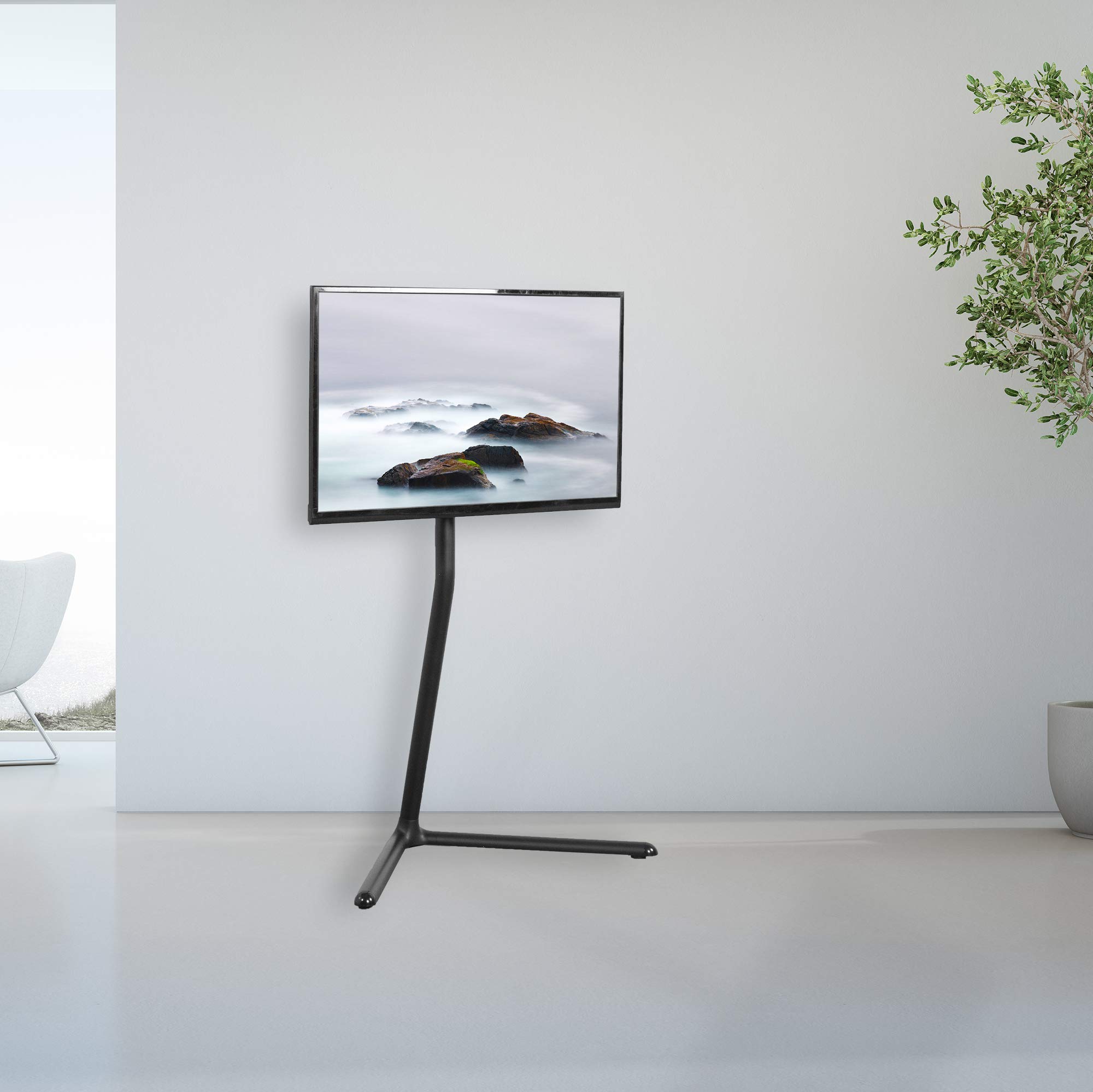 VIVO Space Saving 49 to 70 inch LED LCD Studio TV Display Stand, Television Mount with V-Base, Holds VESA up to 600x400, Black STAND-TV70B