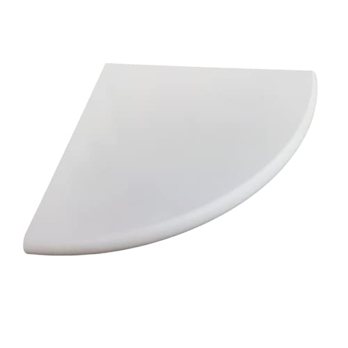 GEOONA White Marble Corner Shower Shelf for Bathroom, 9'' x 9'' x 0.8'' Faux Marble Corner Shelves for Bathroom Wall Mounted Both Side Polished (1, White)