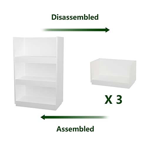 woodtalks Stackable Closet Shelves, Set of 3 1-Tier Shelf, Multi-Purpose Storage Closet Organizers, Open Dressers for Bedroom, Clothing Storage, Freestanding Storage Shelves, White Oak
