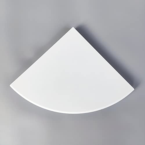 GEOONA White Marble Corner Shower Shelf for Bathroom, 9'' x 9'' x 0.8'' Faux Marble Corner Shelves for Bathroom Wall Mounted Both Side Polished (1, White)