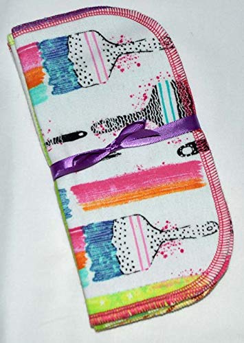 2 Ply Printed Flannel 8x8 Inches Set of 5 Color Me Happy
