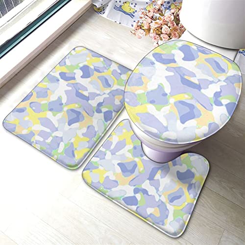 ZLDXDP 3 PCS Set Toilet Anti Slip Floor Mat Cover Shower Decoration Cushion Rugs Bath Entrance Doormat