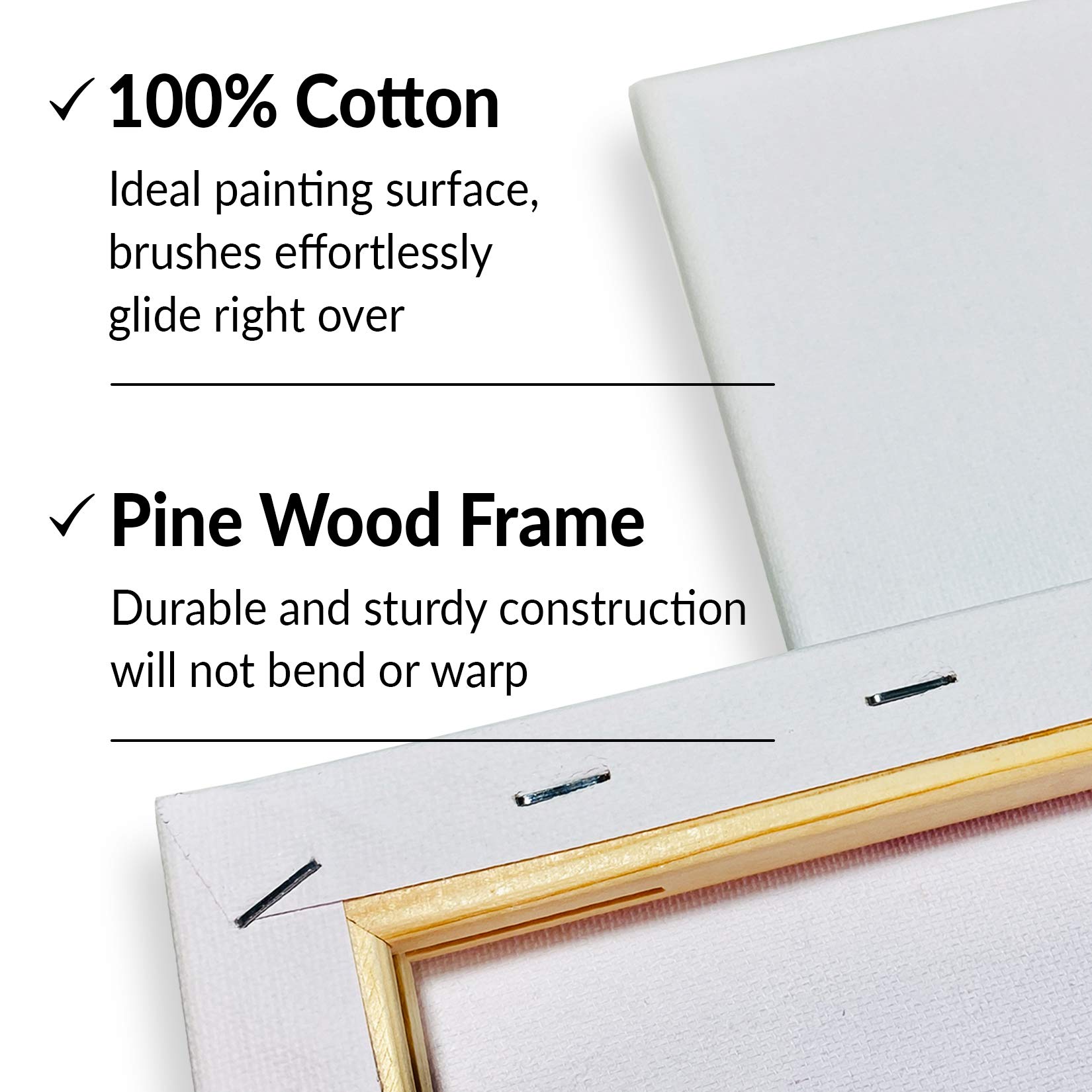 10 Pack Stretched Canvases for Painting, 9x12 Blank Rectangle Canvas Boards, Ideal for Acrylic, Oil, and Mixed Media Art, Small Art Canvases for Painting, Perfect for Supplies and Bulk Projects