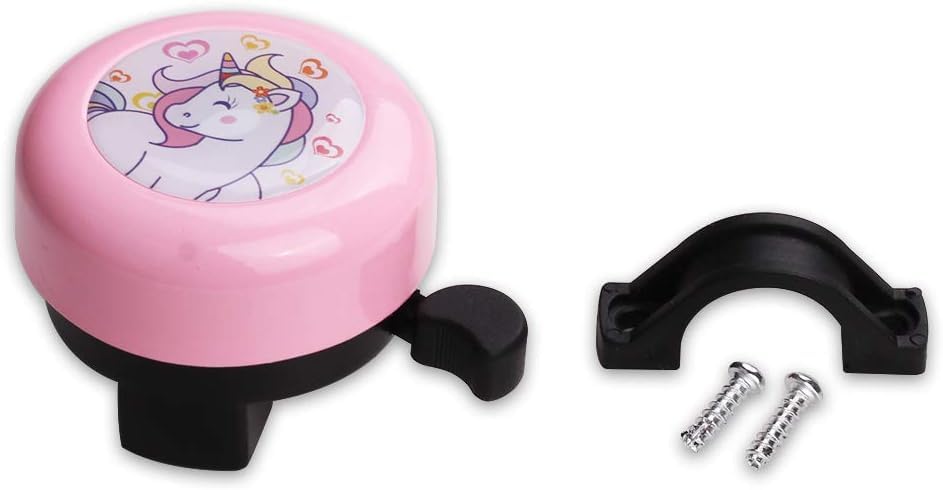Kid's Bike Basket Accessories Set, Lovely Pink Unicorn Pattern Bicycle Front Handlebar Basket Bell, Streamer for Kid Bike