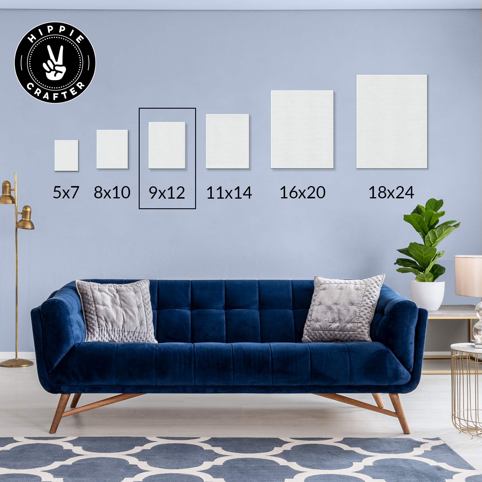 10 Pack Stretched Canvases for Painting, 9x12 Blank Rectangle Canvas Boards, Ideal for Acrylic, Oil, and Mixed Media Art, Small Art Canvases for Painting, Perfect for Supplies and Bulk Projects