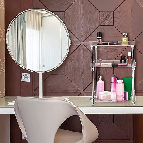 SANTREST Acrylic Organizer Multi-Functional Vanity Tray Corner Shelf for Makeup Cosmetic Shower Racks 3 Tiers